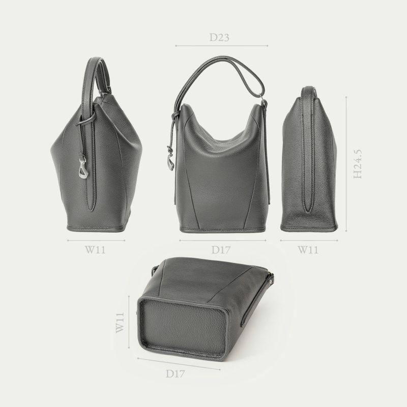 シュリンク ハンド&バングルバッグ《Follow》 - Light Gray シュリンク ハンド&バングルバッグ《Follow》 - Light Gray